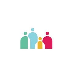 People star family team work together logo icon Vector Image