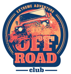 Off-road car logo safari suv expedition Royalty Free Vector