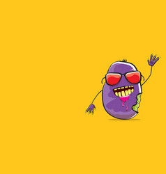 Funny cartoon spooky violet zombie potato Vector Image