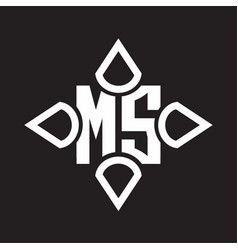 Ms logo with circle rounded negative space design Vector Image