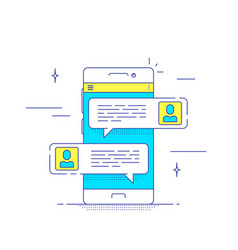 Messenger chat page flat background Royalty Free Vector