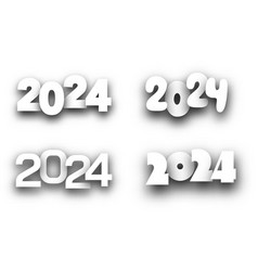 New year 2024 paper numbers for calendar header Vector Image