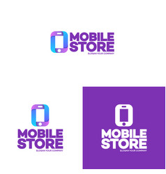 Mobile store business card design template Vector Image