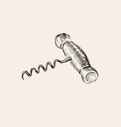 Hand drawn corkscrews set retro Royalty Free Vector Image
