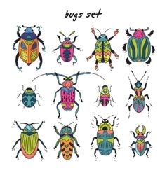 Funny cartoon insects set Royalty Free Vector Image