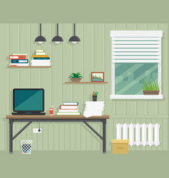 Office interior room cartoon Royalty Free Vector Image