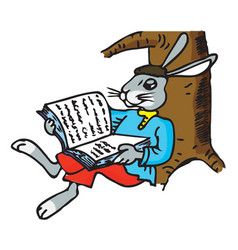 Alice reading a book Royalty Free Vector Image