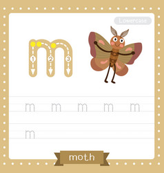Letter m lowercase tracing monitor lizard Vector Image