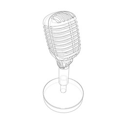 Outline vintage microphone Royalty Free Vector Image