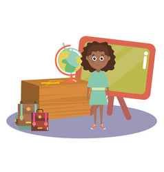 School world map cartoon Royalty Free Vector Image