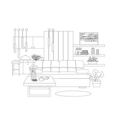 Studio apartment interior in Royalty Free Vector Image