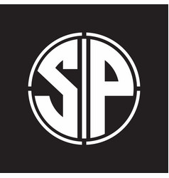 Sp initial logo linked circle monogram Royalty Free Vector