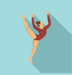 Split jump girl gymnastics icon simple style Vector Image
