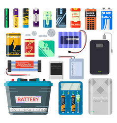 Lithium batteries set Royalty Free Vector Image