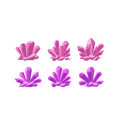 Pink crystal stones like amethyst quartz set Vector Image