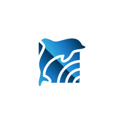 Digital dolphin logo Royalty Free Vector Image