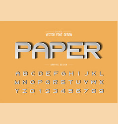 Shadow alphabet font type letters and numbers Vector Image