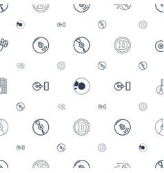 Cd icons pattern seamless white background Vector Image