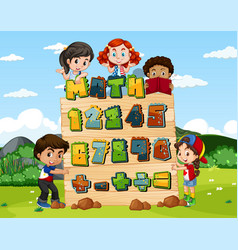 Boy holding number seven Royalty Free Vector Image