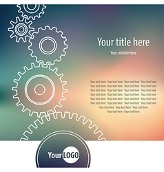 White gear model over blue background Royalty Free Vector