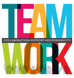 Teamwork typography Royalty Free Vector Image - VectorStock