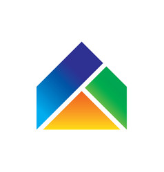 Triangle line construction company logo Royalty Free Vector