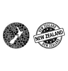 Rainbow mosaic stencil circle map new zealand Vector Image