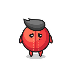 Lazy gesture cricket ball cartoon character Vector Image