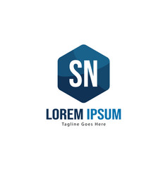 Initial sn logo template with modern frame Vector Image