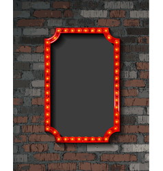 Red frame with light bulbs Royalty Free Vector Image