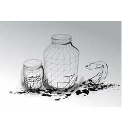 Glass jars empty clear containers different sizes Vector Image
