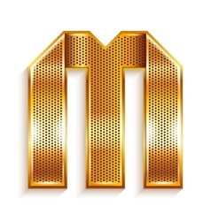 Gold alphabet with diamonds and gems letters m n Vector Image