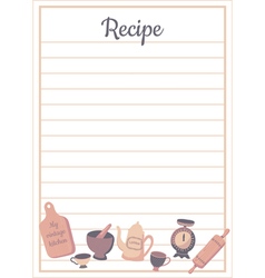 Vertical recipe card for notes making about food Vector Image