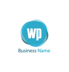 Initial letter wp logo template design Royalty Free Vector