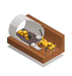 Tunnel construction 2x2 set Royalty Free Vector Image