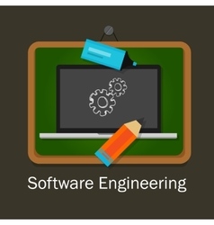 Devops software development icon set coding Vector Image