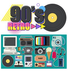 Retro american 1950s sign design elements set Vector Image