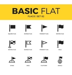Basic set flags icons Royalty Free Vector Image