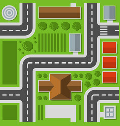 City top view town map seamless pattern Royalty Free Vector