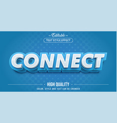 Editable text style effect - connect theme style Vector Image
