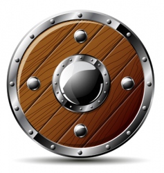Wooden shield Royalty Free Vector Image - VectorStock
