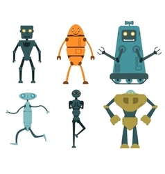 Cute little robots collection Royalty Free Vector Image