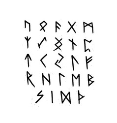 Viking runes elder futhark alphabet set icons Vector Image