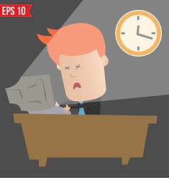Cartoon smiling man or businessman typing Vector Image