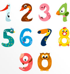 Numbers like birds Royalty Free Vector Image - VectorStock