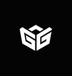 Gg logo monogram emblem style with crown shape Vector Image