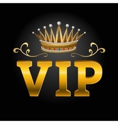 Black shield with vip logo Royalty Free Vector Image