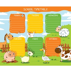 School timetable farm Royalty Free Vector Image