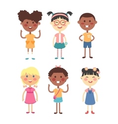 Happy children in different positions big Vector Image