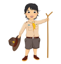 Boy and girl in scout uniform on white background Vector Image
